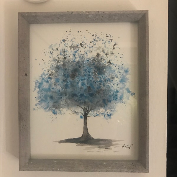 Black and White Abstract Tree Poster Print, Watercolour Fine Art Print ...