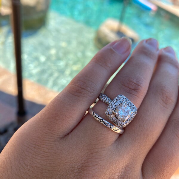 Memorial Ring Date Memorial Jewelry Stacking Ring Minimalist Sterling ...