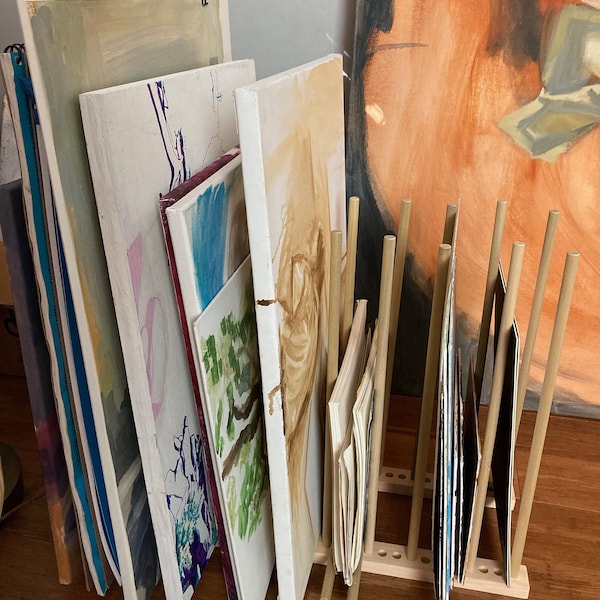 Adjustable Art Storage Rack for Framed Art, Picture Frame, Canvas ...