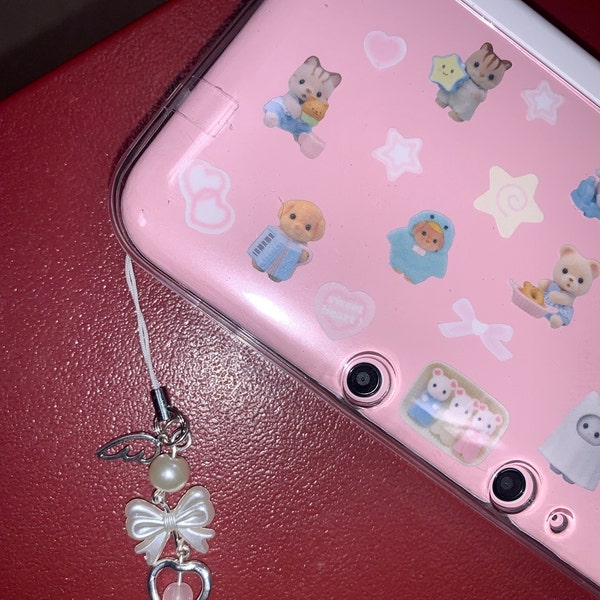 Bow & Heart Phone Charm / Phone Strap - Etsy