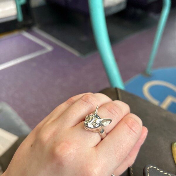 Abyssinian Cat Ring Sterling Silver Handmade - Etsy