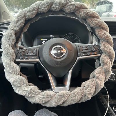 Short Plush Spiral Steer Wheel Cover, Universal Winter Warm Wheel Cover ...