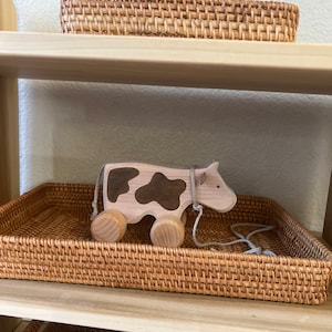 Big Wooden Toy Cow,pull Along Toy,birthday Gift,christmas Gift,gifts ...
