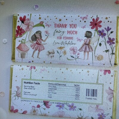 Editable Fairy Candy Bar Wrapper Fairy Chocolate Bar Labels Fairy ...