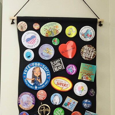 Enamel Pin Display in Black With Beautiful Vintage Trim and Black ...