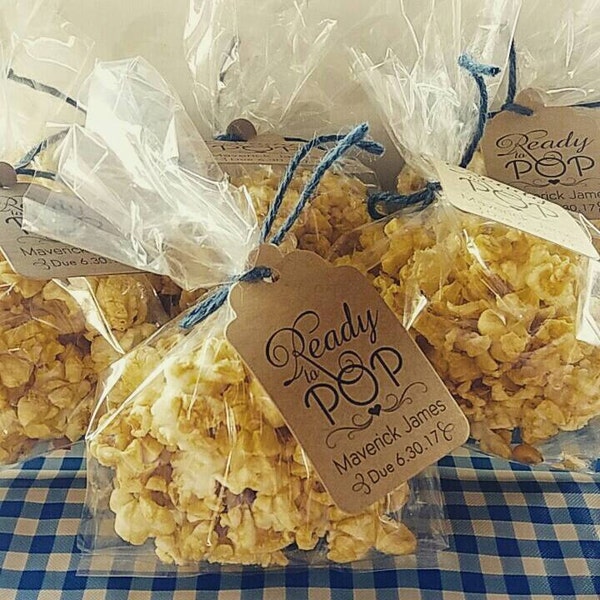 Fixin' to Pop Baby Shower Favor Kits-3 TAG COLORS | Popcorn Favor-20 ...