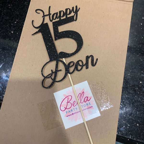 Any Number!, Custom Birthday Cake Topper, 15 Cake Topper, Happy 15th ...