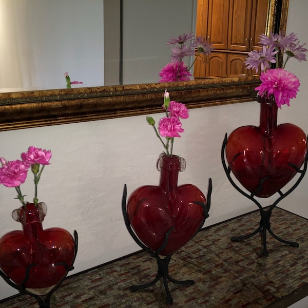 Divine Glass Heart | Red - Etsy UK