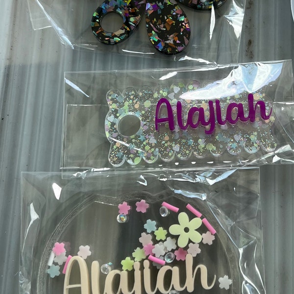 Personalized Acrylic Tumbler Name Keychain, Backpack Name Tag, Acrylic ...