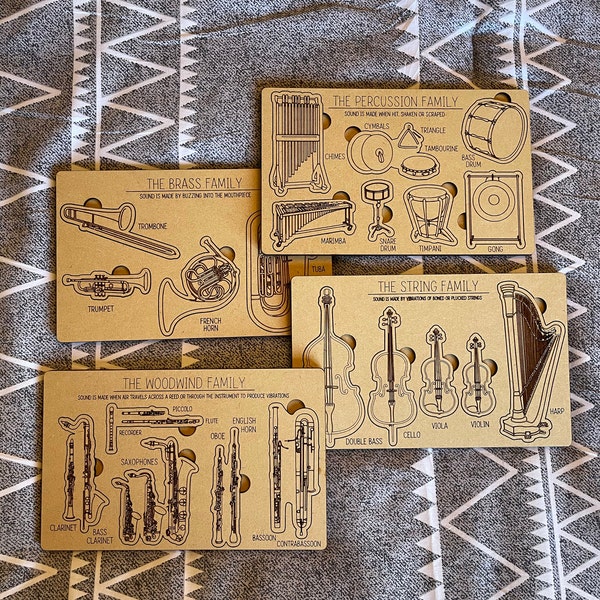 Orchestra Instruments Puzzle for Music Teachers, Wooden Puzzle, Music ...