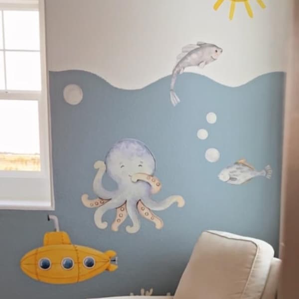 Watercolor Aqua Blue Bubbles Wall Decal Set • Underwater Bubble Wall ...