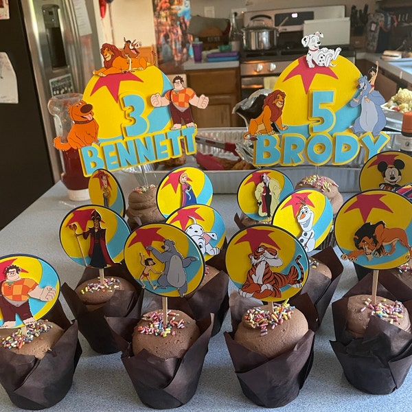 Pixar Cupcake Topper-set of 12 - Etsy