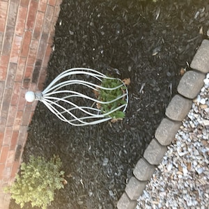 QTY 2 Wrought Iron 19 Twist Topiary Flower Trellis, Garden Plant Climber, Rustic Yard Sculpture ...