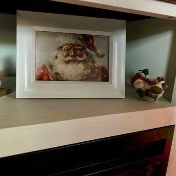 Vintage Santa Portrait Wall Art, Printable Christmas Art, Rustic Winter ...