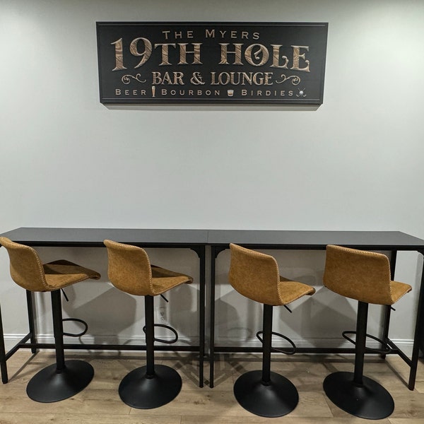 19th Hole Bar and Lounge Sign, Canvas Print - Etsy