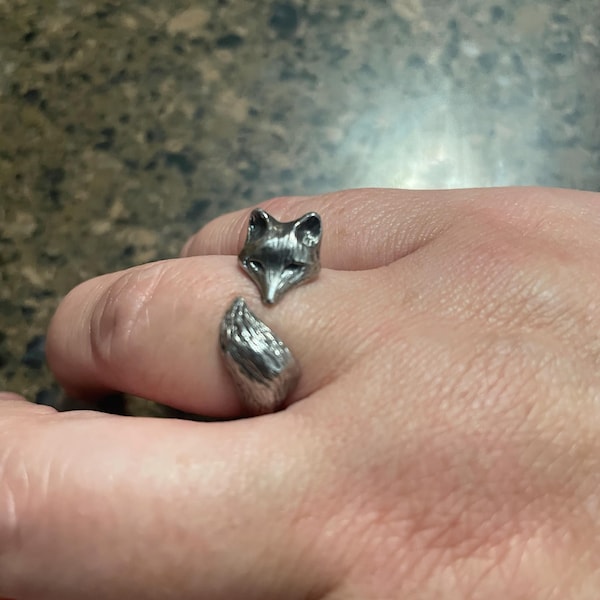 Hare Ring in Silver or Bronze Small Wild Rabbits Adjustable Band Made ...