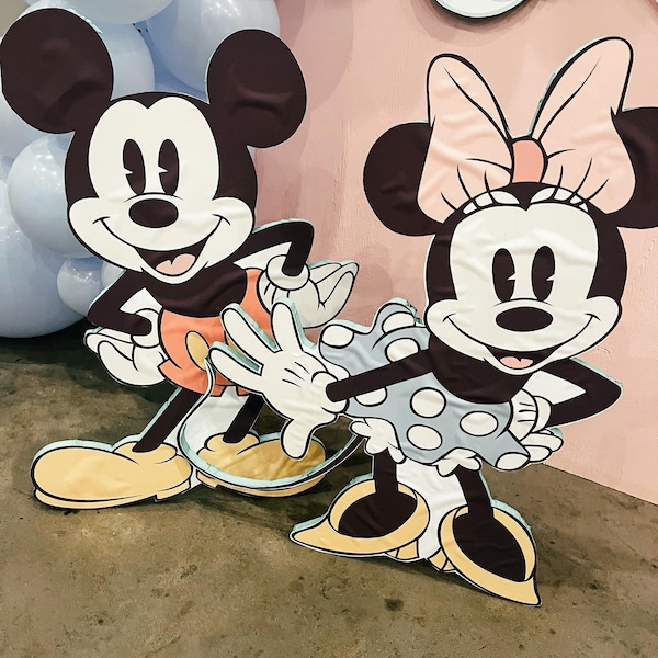Printable Mickey & Minnie Cutout, Disneyland Birthday Party Stand up ...