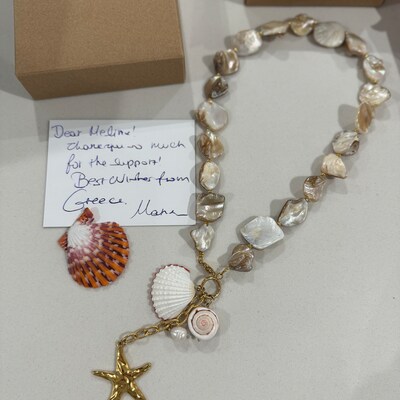 Irregular Shell Necklace, Turquoise Large Shells Necklace, Chunky ...