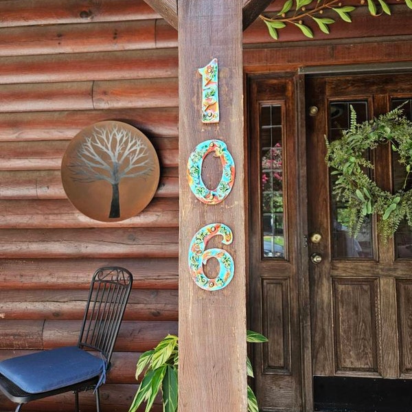 Ceramic Handmade House Number '5' Coral Reef - Etsy