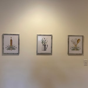 Kitchen Decor. Watercolor Botanical Print Set of 3. Kitchen Wall Art ...