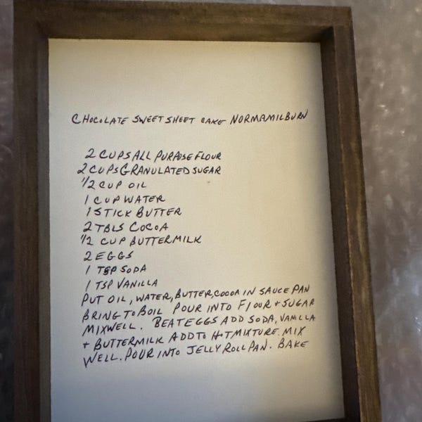 Your Handwritten Recipe/letter Transferred to UV Printed Wooden Framed ...