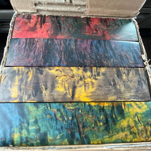 Amber Color. Stabilized Karelian Curly Birch Wood. - Etsy