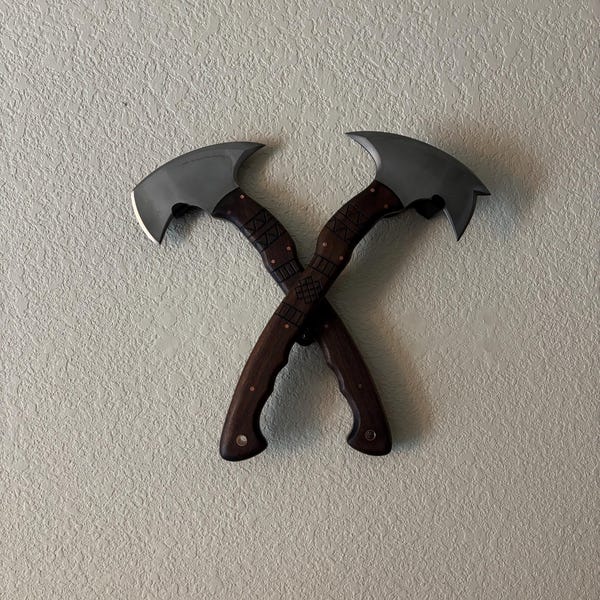 Tomahawk Wall Mount Double, Display Axe Holder Handmade, Wall Mount for ...