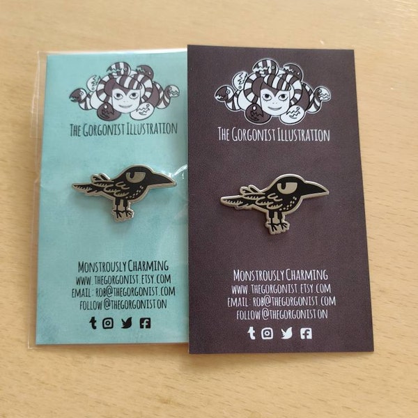 Side Eye Crow Grumpy Raven Enamel Pin - Etsy