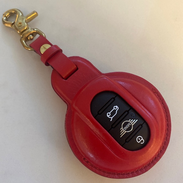 Mini Cooper Key Case - Handcrated Leather Key Fob Cover for Mini Cooper ...