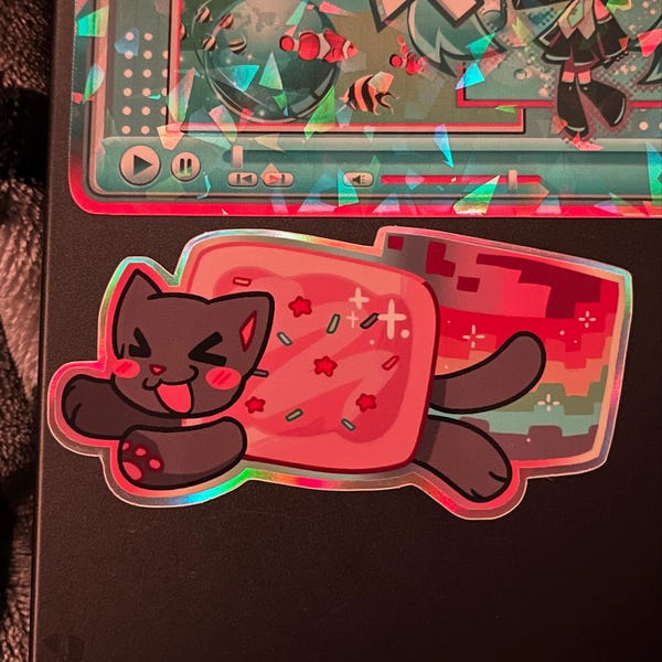 Nyan Cat! | 3.5 X 1.8 In. Holographic Vinyl Sticker - Etsy