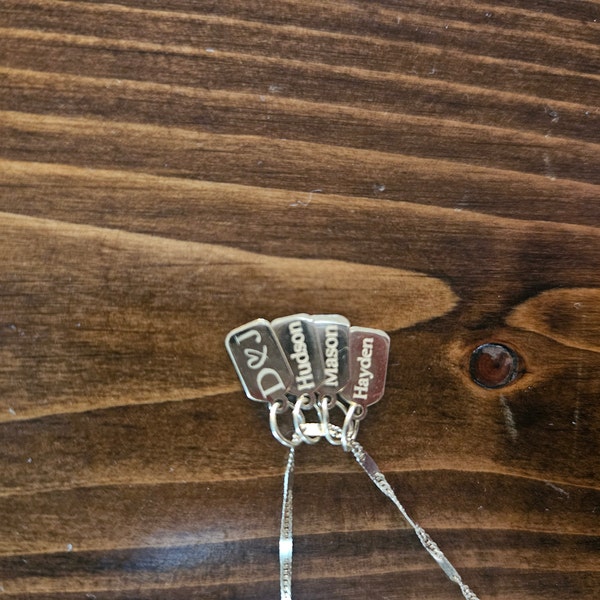 Dainty Personalized Tag Bar Name Necklace & Initial Pendant With ...