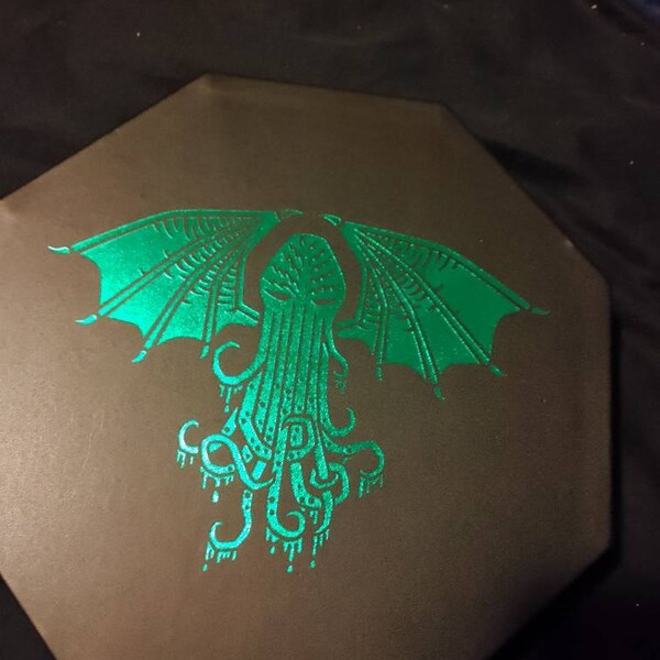 Fantasydice Cthulhu Tome - Green - Dice Tray -8'' Octagon With Lid and ...