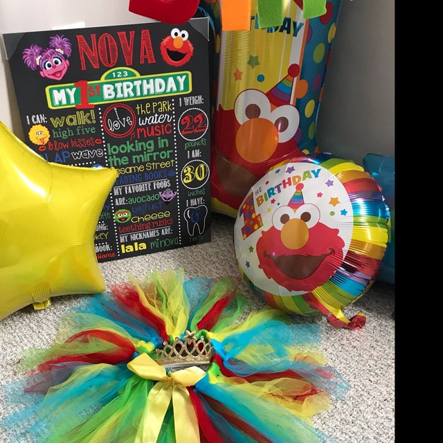 Sesame Street Birthday Chalkboard Sesame Street Etsy