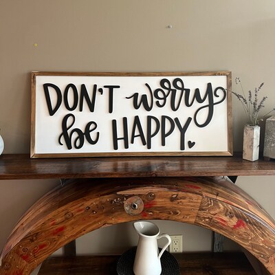 Don't Worry Be Happy, SVG Cut File, Digital File, Svg, Happiness, Sign ...