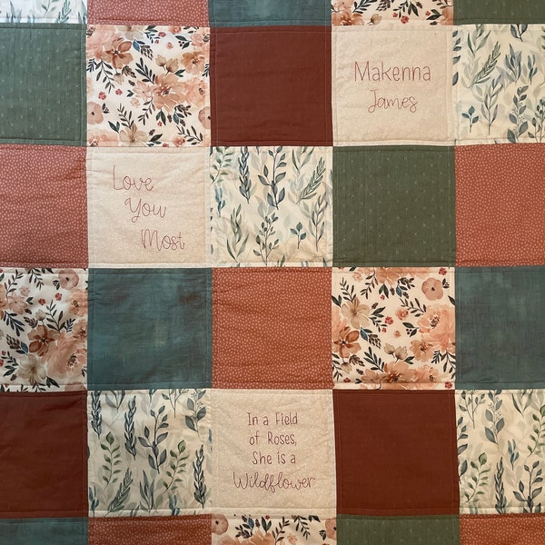 Rustic Baby Quilt/personalized Baby Quilt/handmade Baby Quilt/moon Baby ...