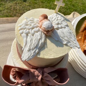 Baby on Wings Little Angel Cake Topper Baby Shower Baptism Girl Topper ...