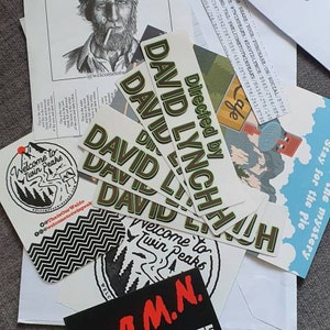 DIRECTED by DAVID LYNCH Stickers 5-pack Twin Peaks Postcard free ...