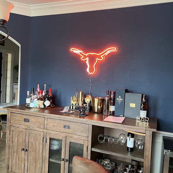 Longhorn Bull Neon Sign, Bull Head Led Neon, Longhorn Head Skull Light ...