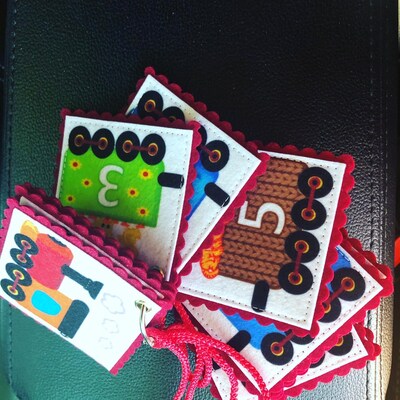 Lacing Cards Fine Motor Activity Montessori Toddler Mini - Etsy