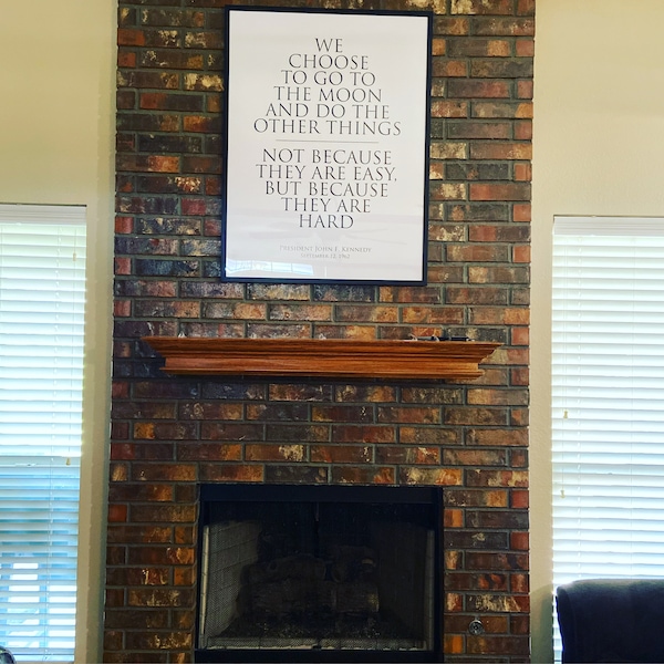 JFK Quote Print: Poster, President, Presidential, Wall Art, Moon, NASA ...