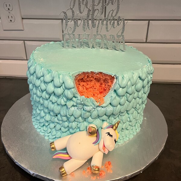 Unicorn Cake Topper, Fat Unicorn Cake Topper, Chubby Unicorn Cake ...