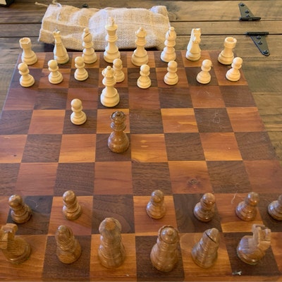 Modern Minimal Borderless Chess Board Made With Maple and Walnut Wood ...