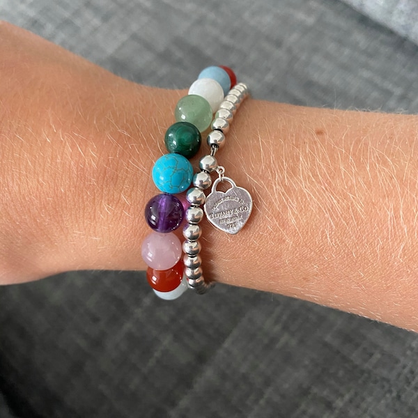 Calm Emotions Power Bead Bracelet - Healing Crystal Gemstone Bracelet ...