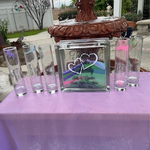 Glass Block Unity Sand Ceremony Set for Beach Wedding, Tropical Wedding ...