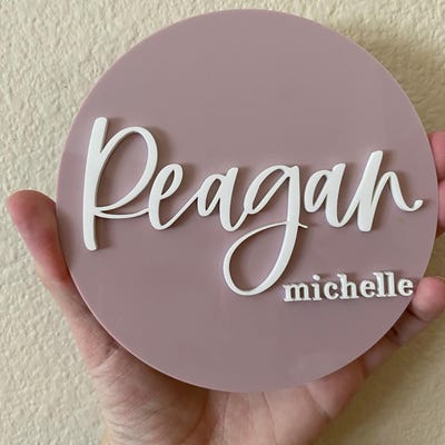 Nursery Name Sign Round, Baby Name Sign, 3D Lettering, Nursery Wall ...