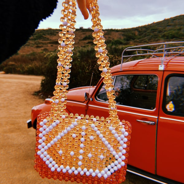 Crystal Green Beaded Handbag , Handmade Bead Bag , Custom Design ...