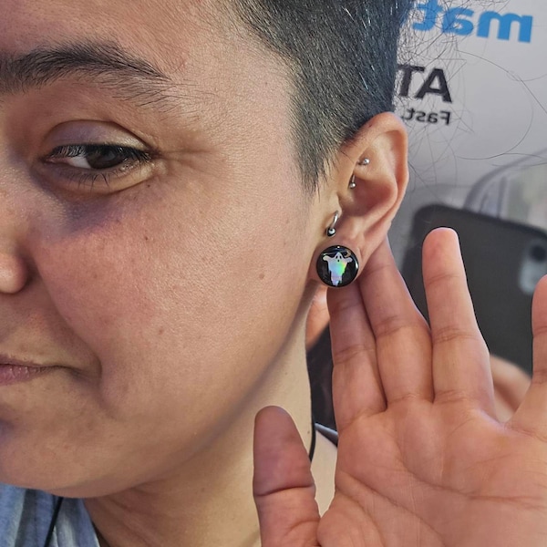 Milky Way Spiral Silver Steel Ear Weights Spirals Hangers Pair Ear ...