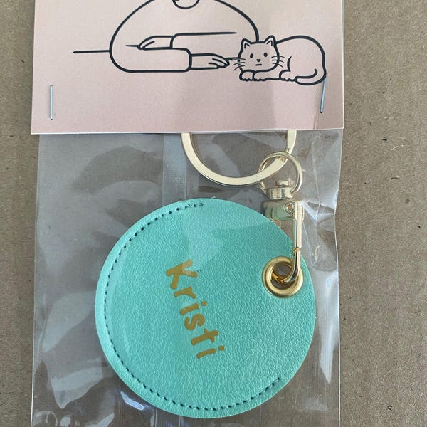 Personalized AirTag Leather Key Ring | Custom Key Fob Leather Case ...