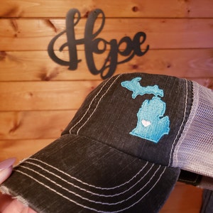 State Hat distressed Women's Trucker Personalized State | Etsy