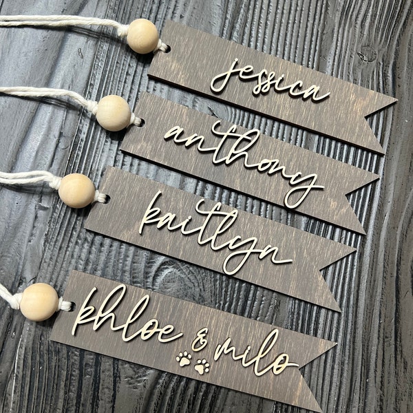 Snowflake Place Card, Winter Ornament, Personalized Snowflake Holiday ...